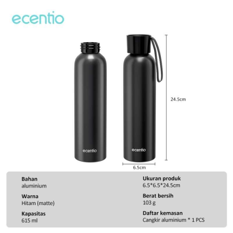 Jual Ecentio Water Bottle 615ml Botol Minum Easy Grip Di Seller Rapier ...