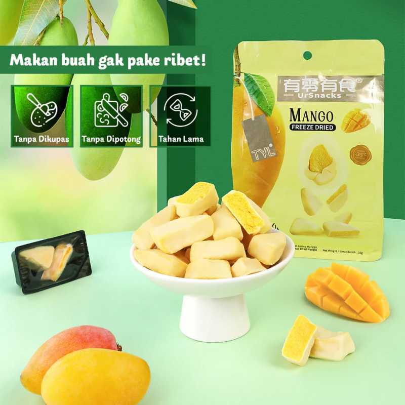 Jual Snack Import | Ursnack Freeze Dried Snack Buah Mango Kering 32 Gr ...