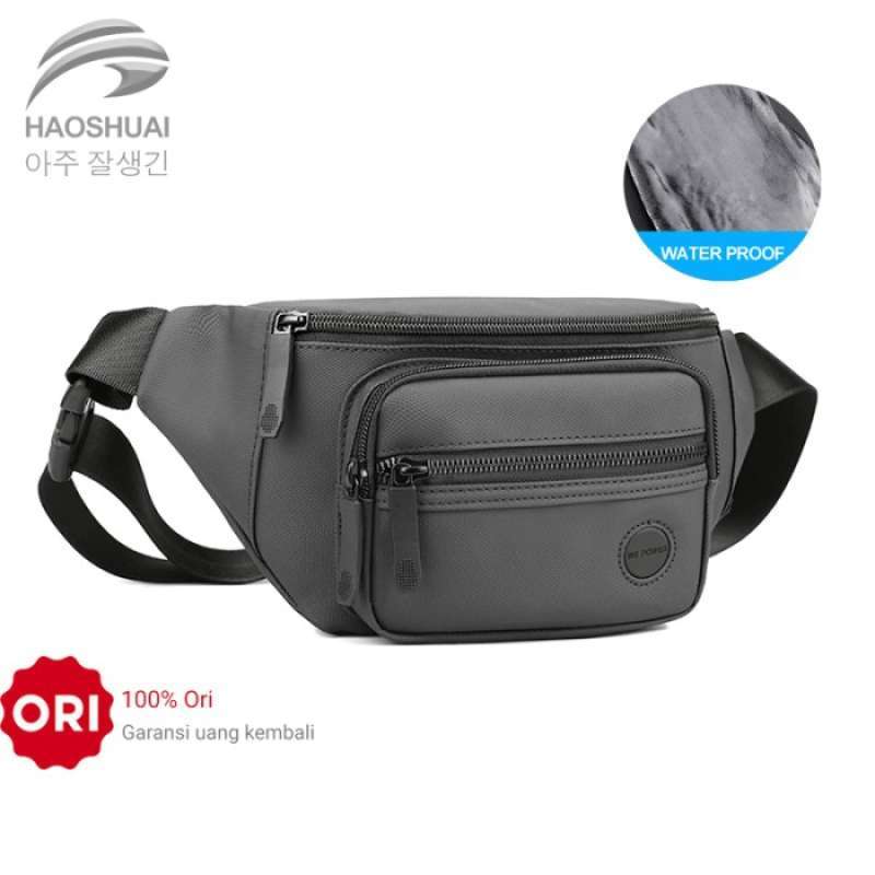 Promo Haoshuai 1258 Tas Selempang Pria Waistbag Pria Anti Air Bahan Premium Diskon 66% Di Seller ...