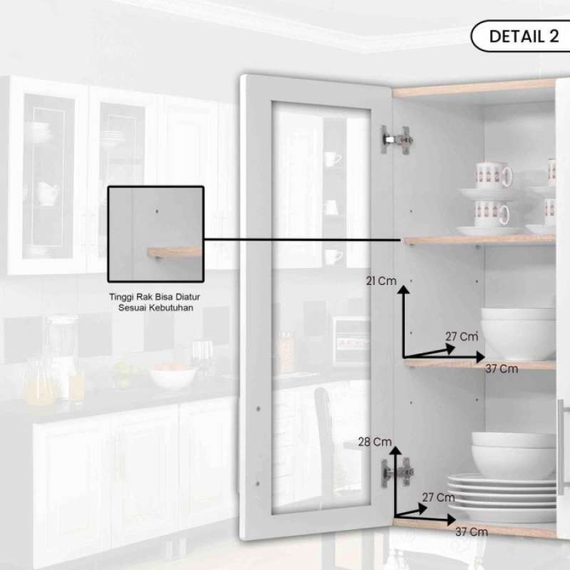 Jual Mobeliving - Furniture Kitchen Set Rak 3 Pintu Full Putih - Atas ...
