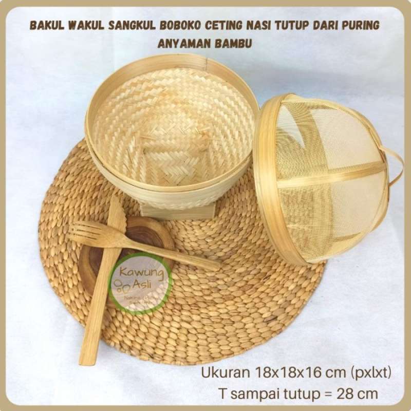 Jual Bakul Nasi Tutup Dari Puring Anyaman Bambu Di Seller Sentry ...