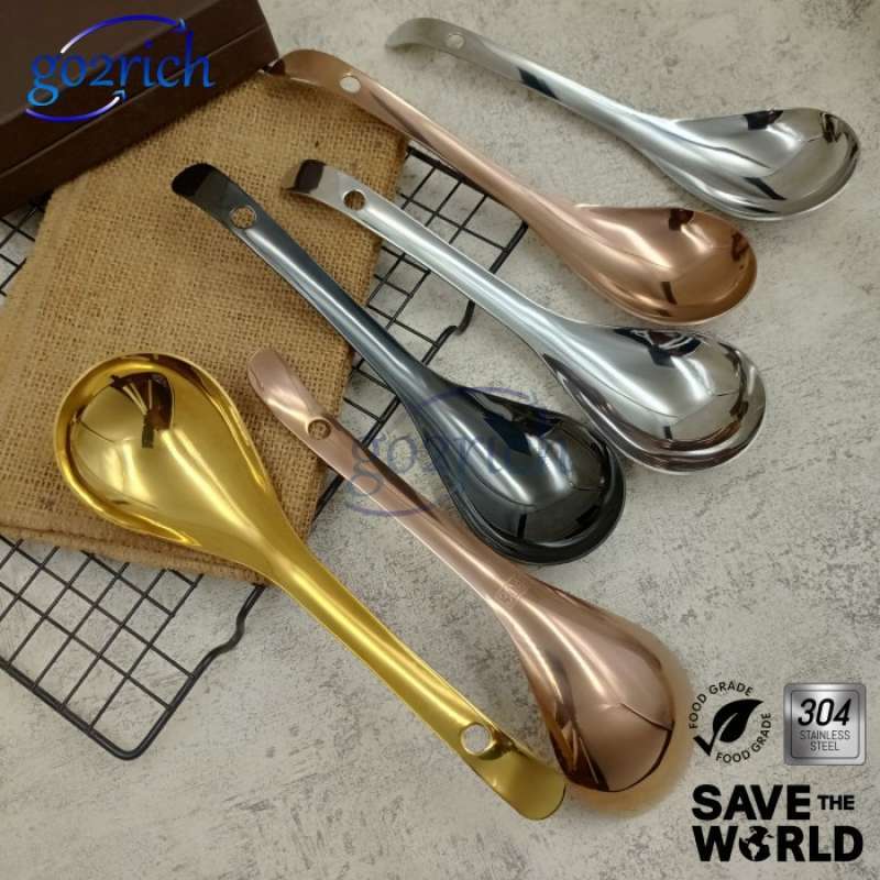 Jual Centong Nasi Stainless Steel Tebal Sendok Sayur - Rose Gold Di ...