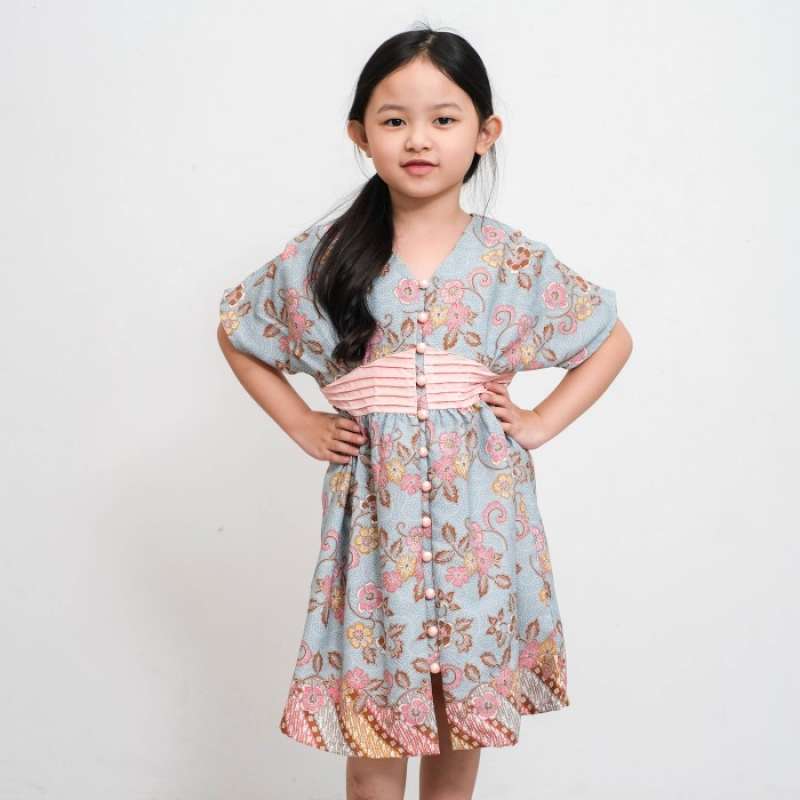 Jual Little Glam Dress Batik Anak Perempuan - Adine Batik Dress Di ...
