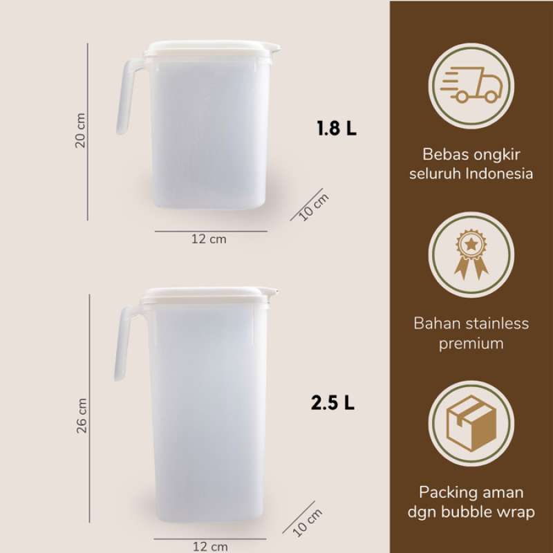 Jual Tioson - Teko Plastik Bening Jug Pitcher Estetik Air Jus Teh (shui ...