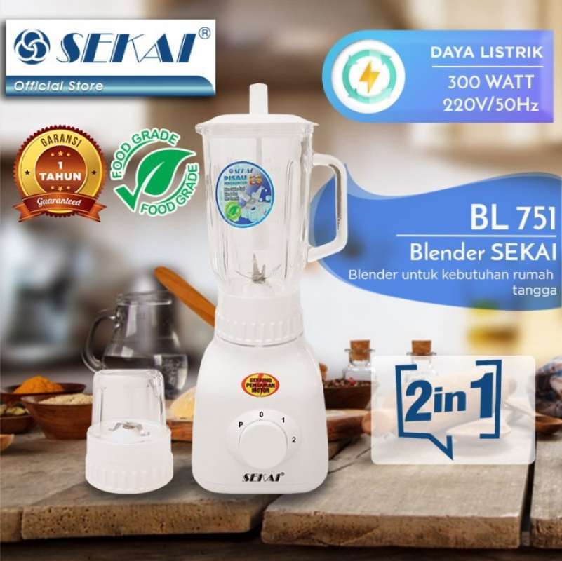 Promo Sekai Blender Kaca 2in1 Bl751gl Pelumat 1 Liter Bl 751 Gl - Putih Diskon 23% Di Seller ...