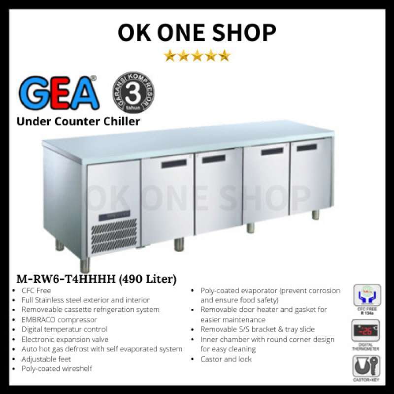 Promo Gea Under Counter Chiller M-rw6t4hhhh (4pintu) Diskon 23% Di ...