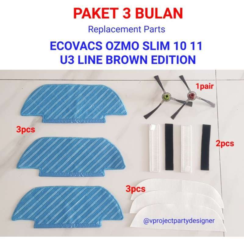 Promo Ecovacs Deebot Ozmo Slim 11 10 U3 Line Edition Replacement Parts 3m Diskon 23% Di Seller ...