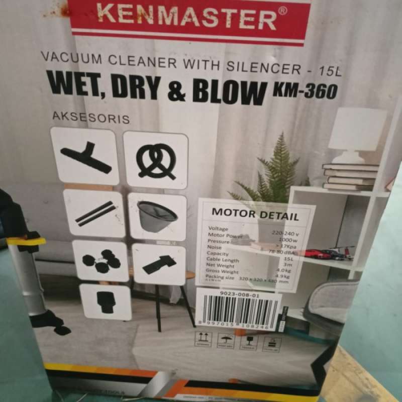 Promo Vacuum Cleaner Kenmaster Km-360 15l Wet And Dry Blow 3 In 1 ...