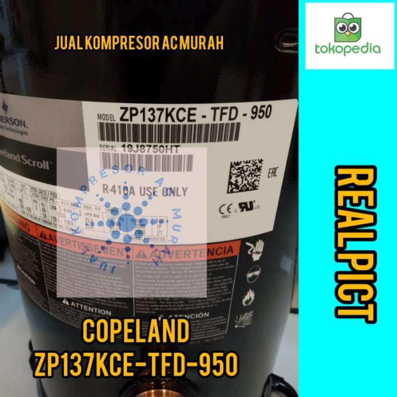 Promo Compressor Copeland Zp137kce-tfd-950 / Kompresor Scroll Zp137kce Diskon 23% Di Seller ...