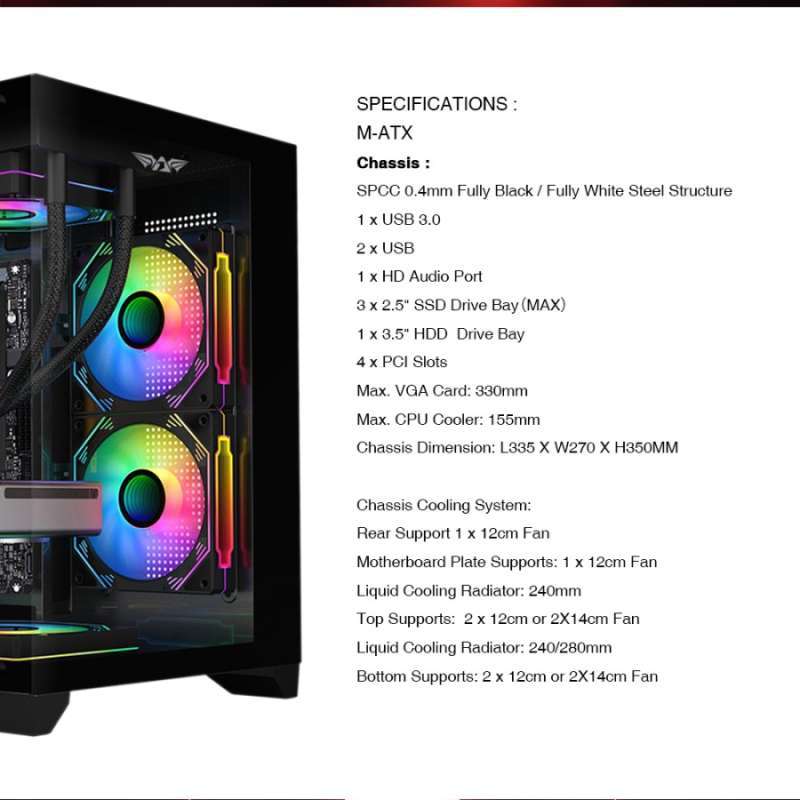 Jual Casing Pc Armaggeddon Aquaron Wibo M-atx Non Fan Di Seller ...