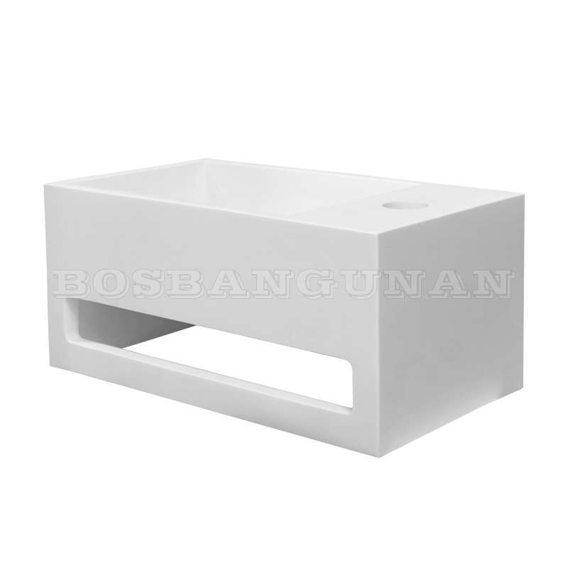 Jual Ateson At431amw Acacia Wall Hung Solid Surface Basin White ...