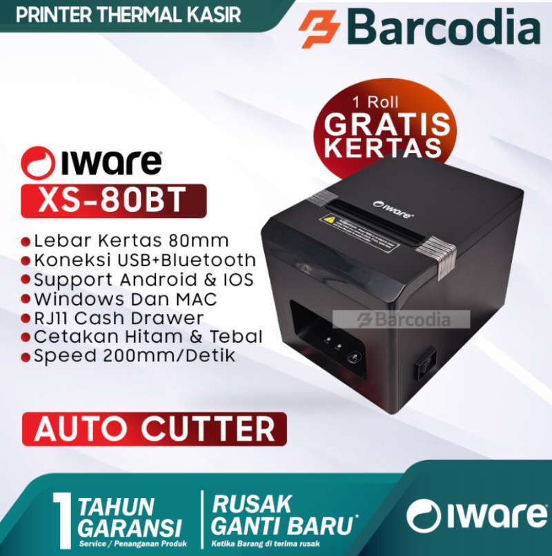 Jual Printer Thermal 80mm Bluetooth Lan USB X-series Iware Xs-80bt Xs ...