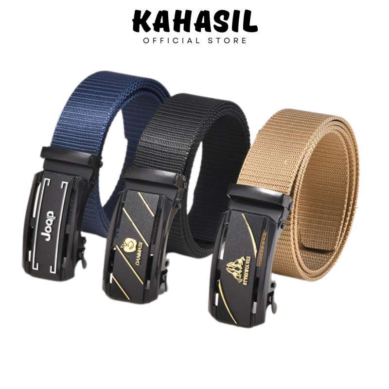 Jual Kahasil Ikat Pinggang Sabuk Gesper Pria Nylon Kanvas Kepala Besi ...