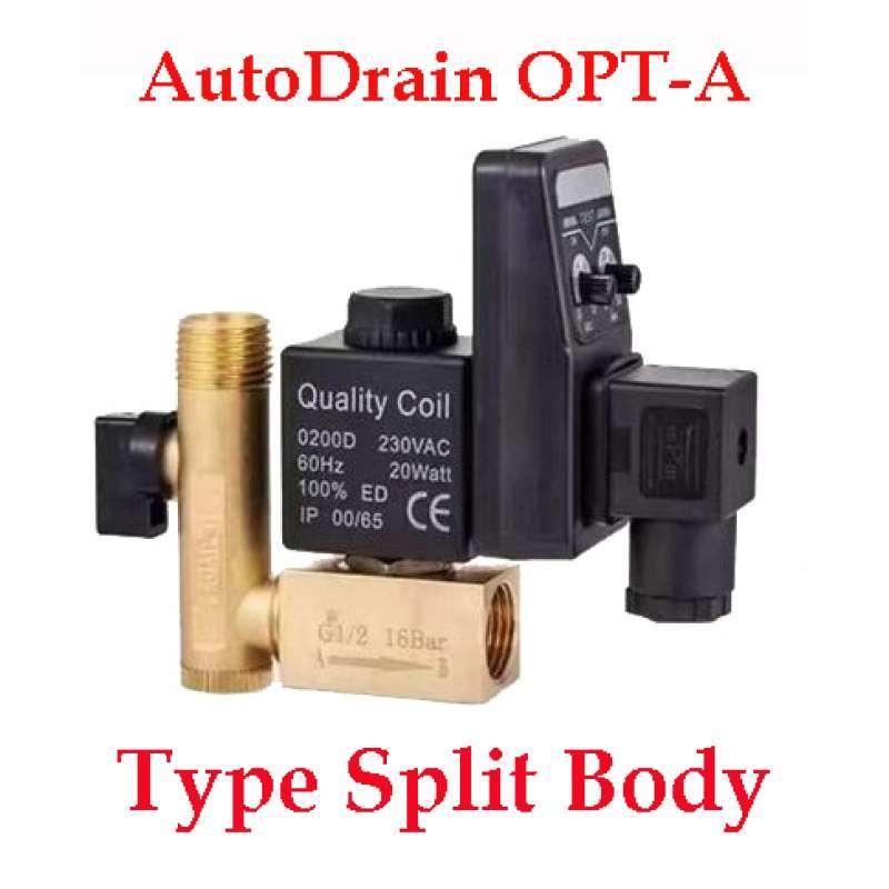 Jual Opt-a Electric Solenoid Valve Timer Auto Drain 16bar 230 Vac Split ...