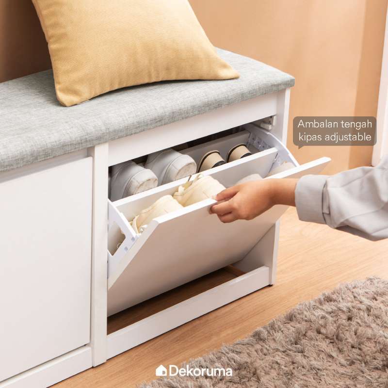 Promo Dekoruma Keiji Rak Sepatu Layer Puff Dengan Tempat Duduk / Bench ...