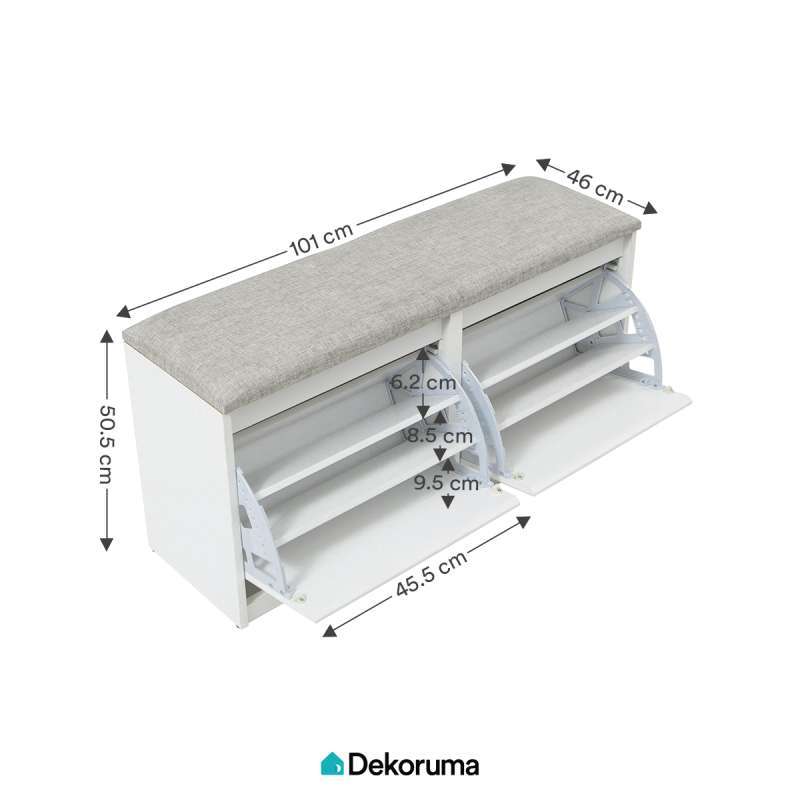 Promo Dekoruma Keiji Rak Sepatu Layer Puff Dengan Tempat Duduk / Bench ...