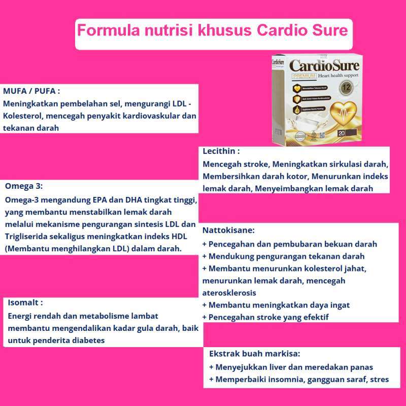 Jual Cardiosure Susu Herbal Untuk Jantung Mencegah Hipertensi Struk Kolesterol Dan Tekanan Darah ...