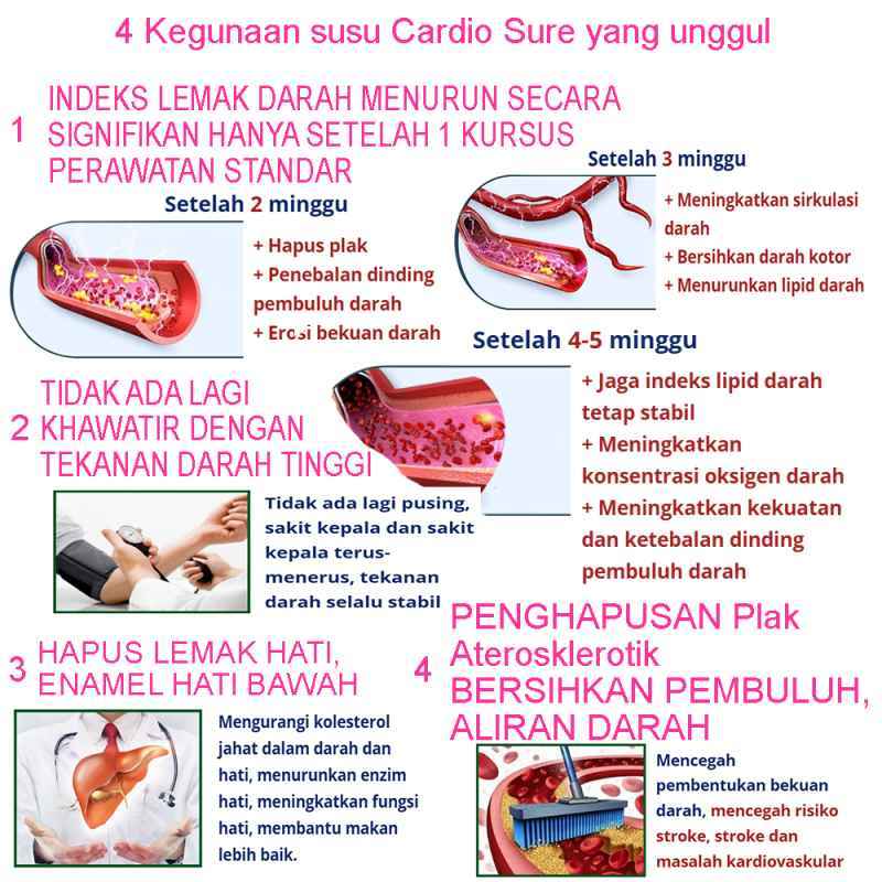 Jual Cardiosure Susu Herbal Untuk Jantung Mencegah Hipertensi Struk Kolesterol Dan Tekanan Darah ...