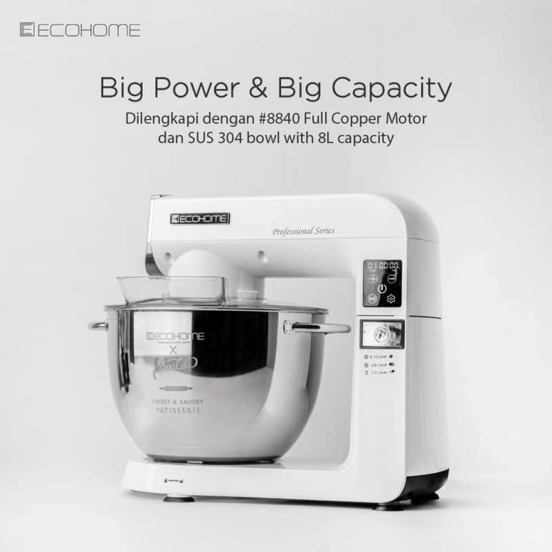 Promo Ecohome Esm999 Stand Mixer Professional Series Esm-999 Pro 8l Big ...