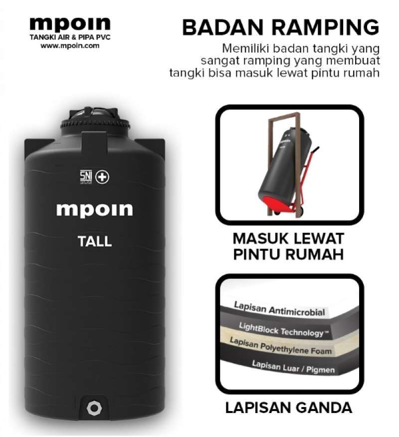 Jual Tangki Air / Tandon / Toren Mpoin Plus 800 Tall Di Seller Sumber ...