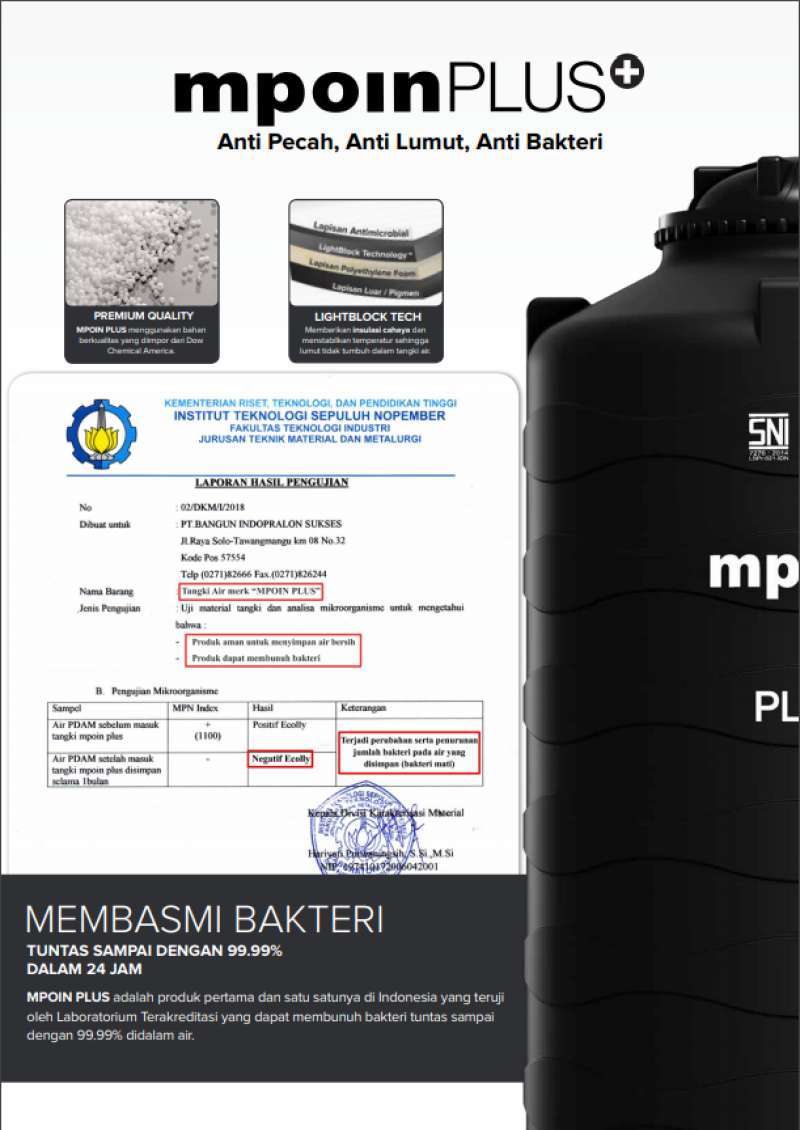 Jual Tangki Air / Tandon / Toren Mpoin Plus 800 Tall Di Seller Sumber ...