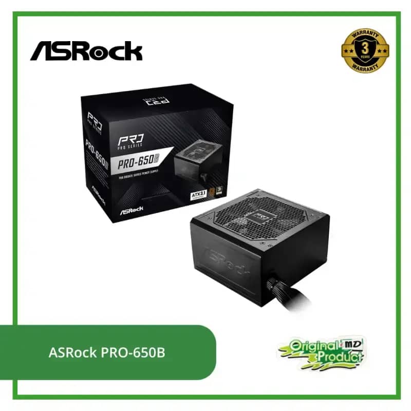 Jual Asrock Pro-650b 80 Plus Bronze Atx3.1 Power Supply Di Seller ...
