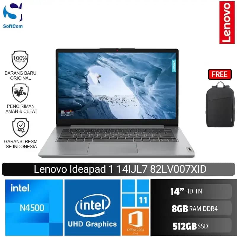 Jual Lenovo Ip Slim 1 7xid Intel N4500/8gb/512gb Ssd/14hd/w11 Di Seller ...
