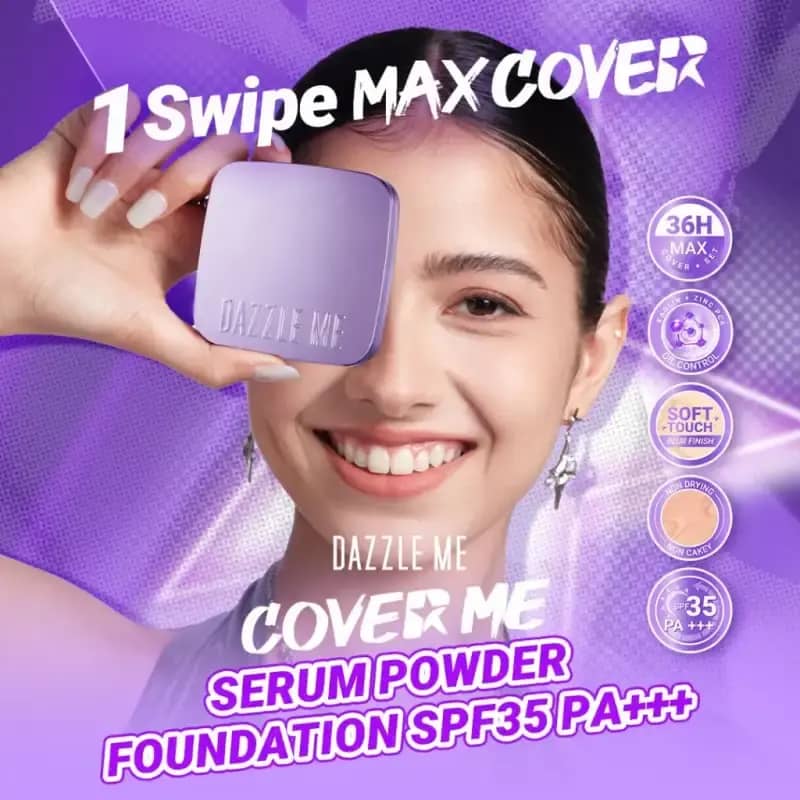 Jual [new Launch] Dazzle Me Cover Me Serum Powder Foundation Spf35 Pa ...