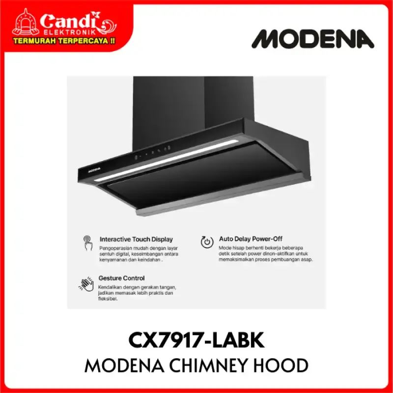 Promo Modena Wall Slanted Cooker Hood Penghisap Asap Dapur Cx7917-labk ...