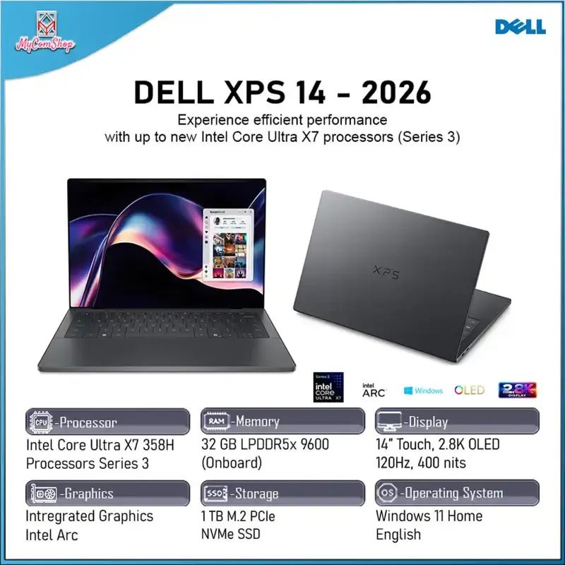 Jual Dell Xps 14 2026 Ultra X7 358h 32gb RAM 1tb Ssd Intel Arc 14-inch ...