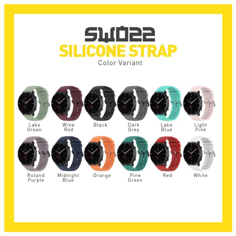 Jual Sw22 Silikon Strap 22mm For Amazfit Gtr 47mm 2 3 4 / HUAWEI Gt2 ...