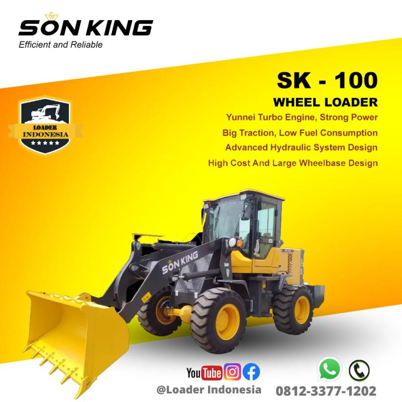 Jual Wheel Loader Kapasitas 1.1m3 Sonking Sk-100 Yunnei Engine Turbo ...