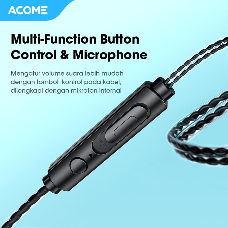 Jual Acome 3d Subwoofer Headphones Powerfull Bass Transparent Black ...