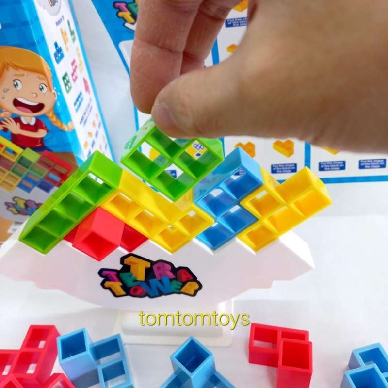 Jual TETRA TOWER Balance Blocks Stacking Tower Game Susun Balok Tetris ...