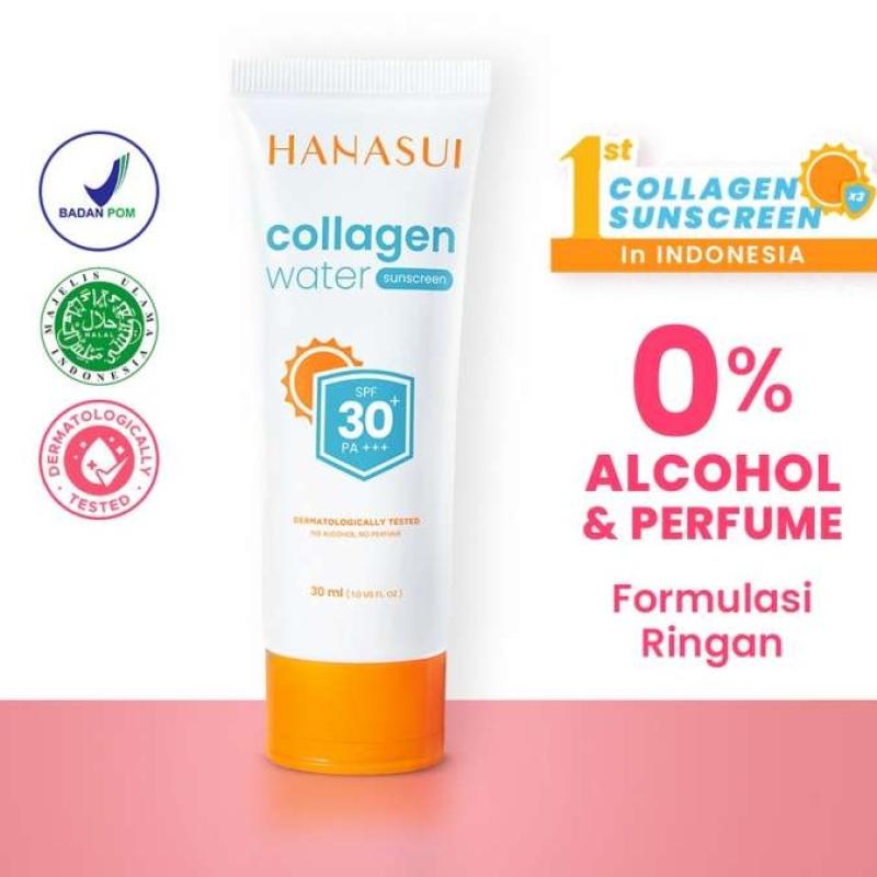Jual COLLAGEN WATER SUNSCREEN SPF 30 HANASUI MELINDUNGI KULIT DARI SINAR UV 30ML di Seller ...