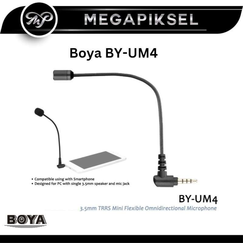 Jual Boya By-um4 3.5mm Trrs Mini Flexible Omnidirectional Microphone Di Seller Megapiksel ...