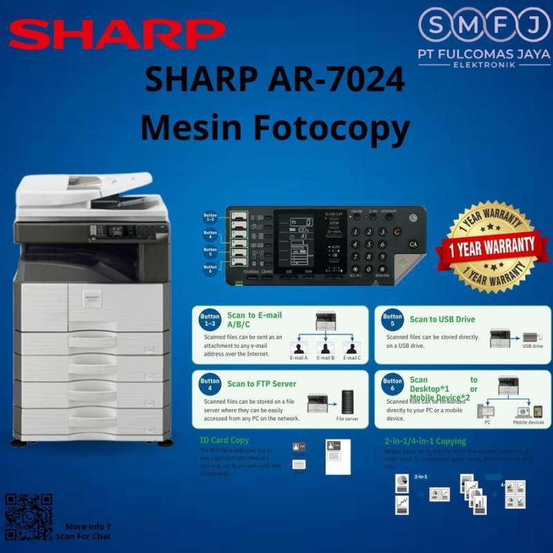 Jual SHARP AR-7024 Mesin Fotocopy A3 Print Scan Copy - PLATEN GARANSI RESMI di Seller SMFJ ...
