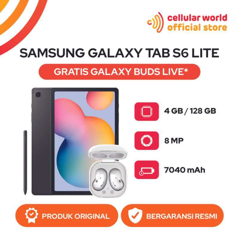Jual Tablet Samsung Galaxy Tab S6 Lite 2022 4/128GB Garansi Resmi Indonesia di Seller Cellular ...