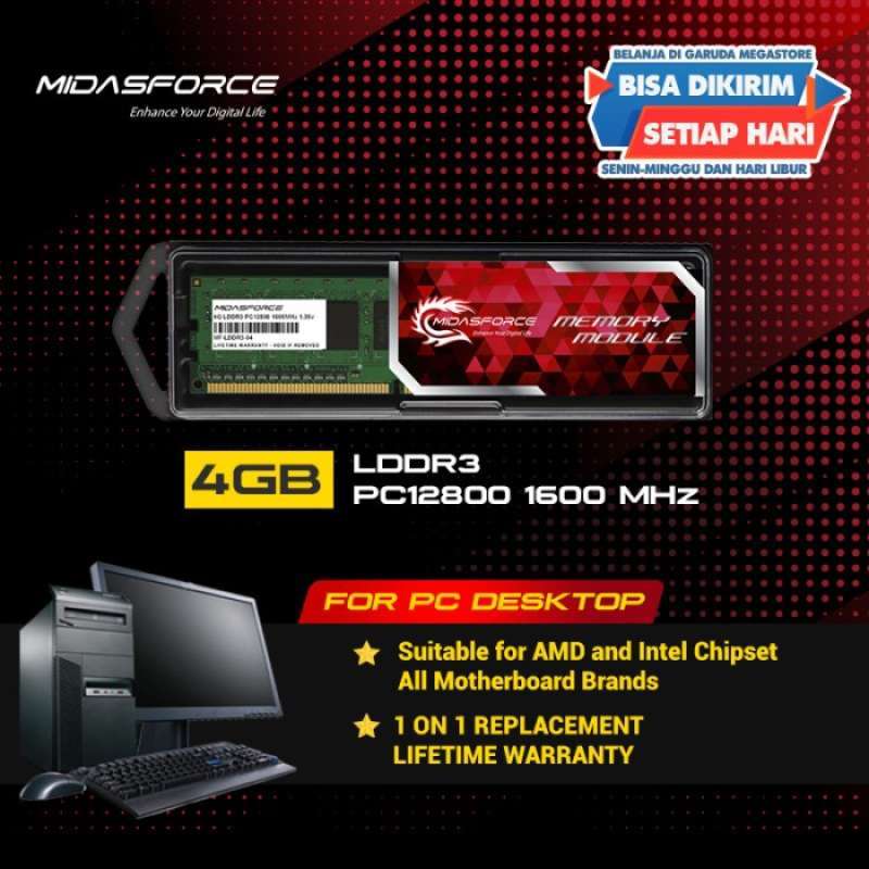 Promo RAM 4GB DDR3 PC 12800 DDR3 1600 MIDASFORCE RAM LDDR3 Diskon 23% ...