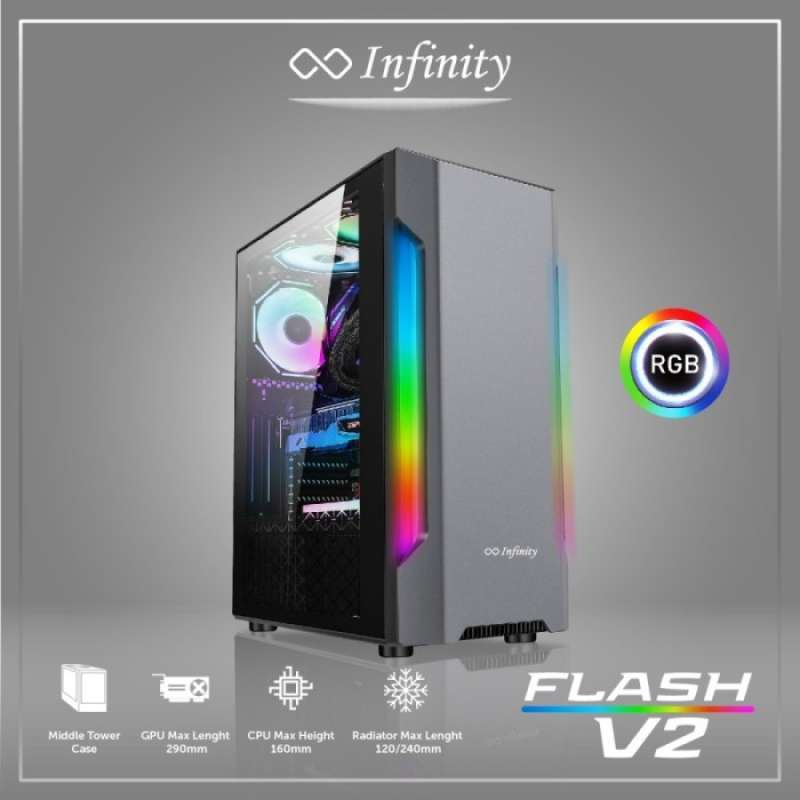 Promo INFINITY FLASH V2 Tempered Glass - ATX, mATX Gaming Case ...
