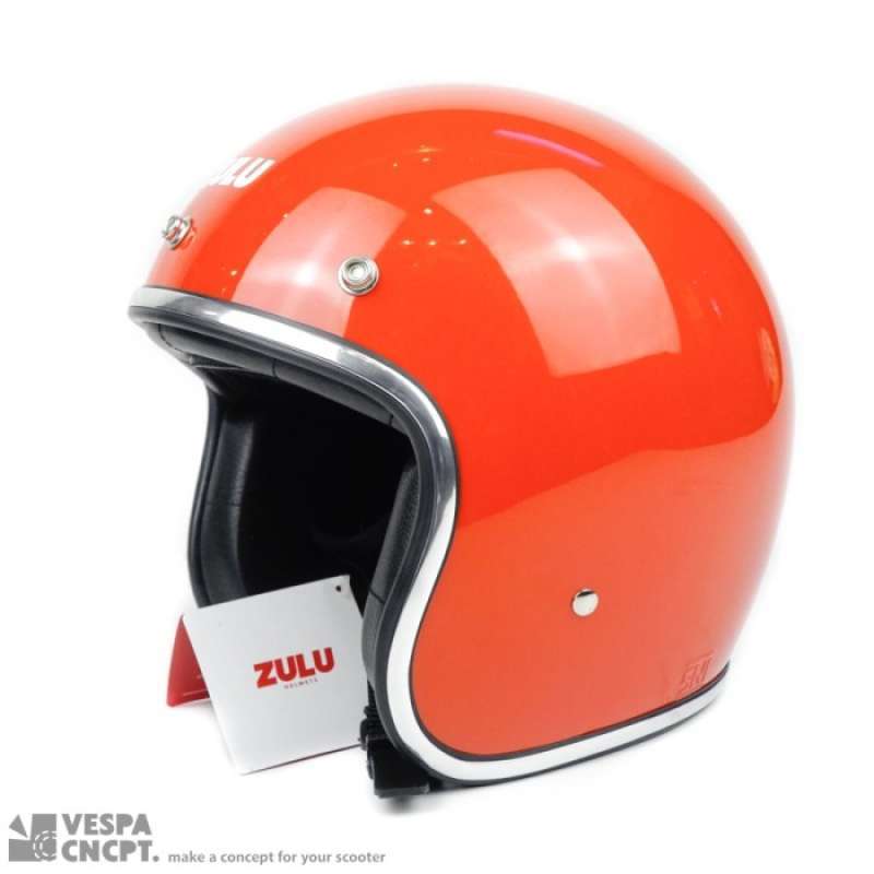 Jual Zulu Osiris Helmet Helm Orange Chrome Retro Half Face Vespa Di ...