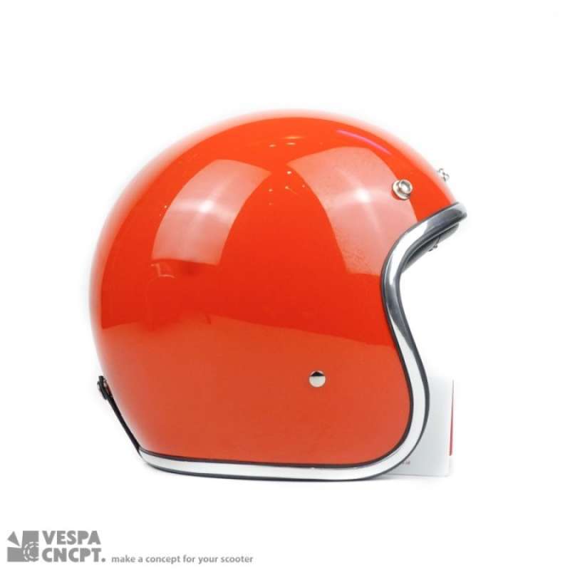 Jual Zulu Osiris Helmet Helm Orange Chrome Retro Half Face Vespa Di ...