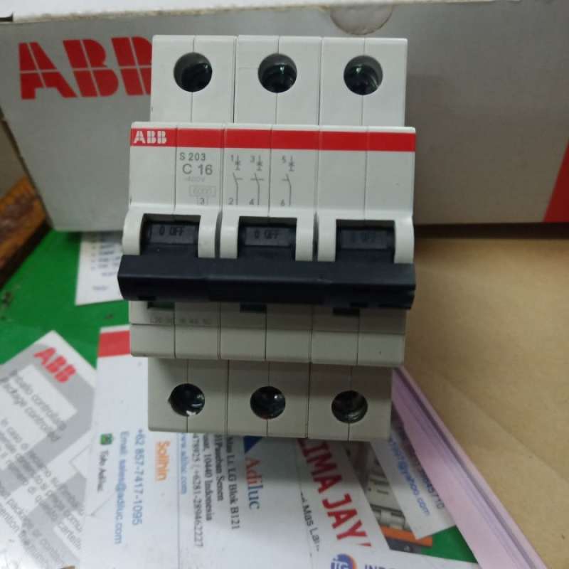 Promo mcb 3phase ABB S 203 C16A Diskon 23% di Seller Listrica Store - Kalibata, Kota Jakarta ...