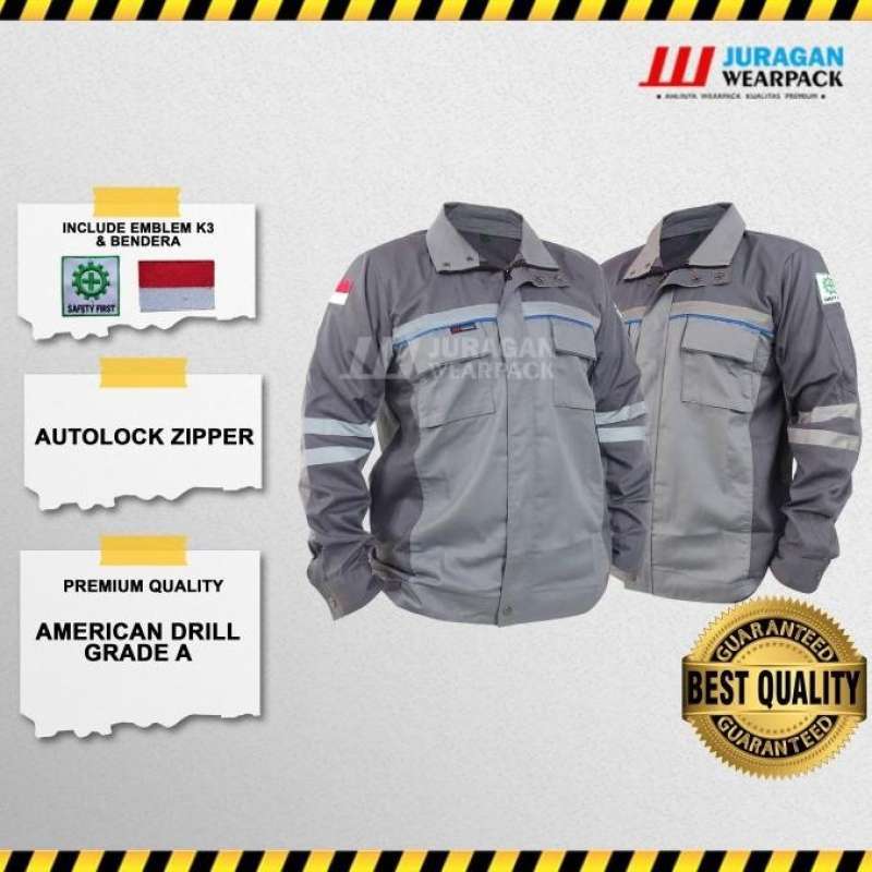 Promo Ready Wearpack Safety Model Semi Jaket Warna Abu Muda Kombinasi ...