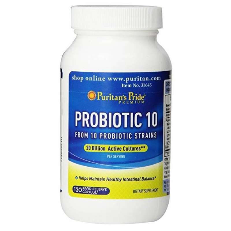 Jual Puritan Pride Probiotic 10 (20 billion) Kesehatan Pencernaan 120 ...