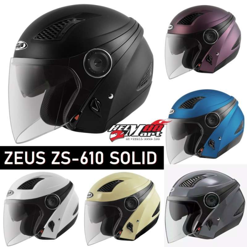 Jual Helm ZEUS 610 Solid Half Face - ZEUS ZS610 ZS-610 - L AUDI GRAY di ...