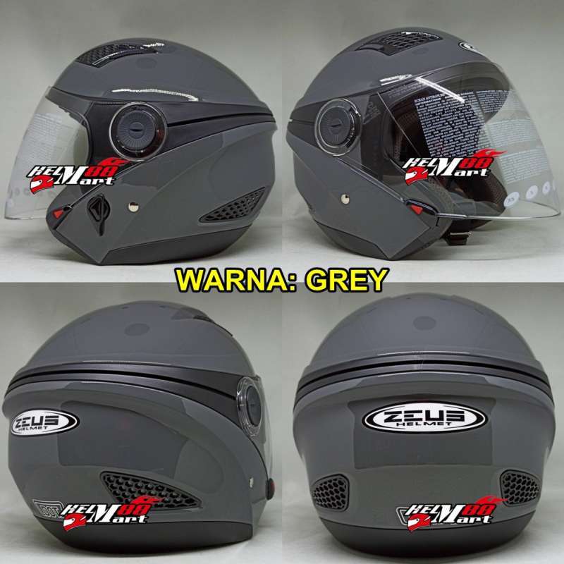 Jual Helm ZEUS 610 Solid Half Face - ZEUS ZS610 ZS-610 - L AUDI GRAY di ...