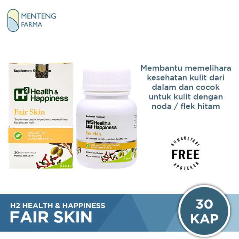 Promo H2 Fair Skin 30 Kaplet - Suplemen Kesehatan Kulit Flek atau Noda ...