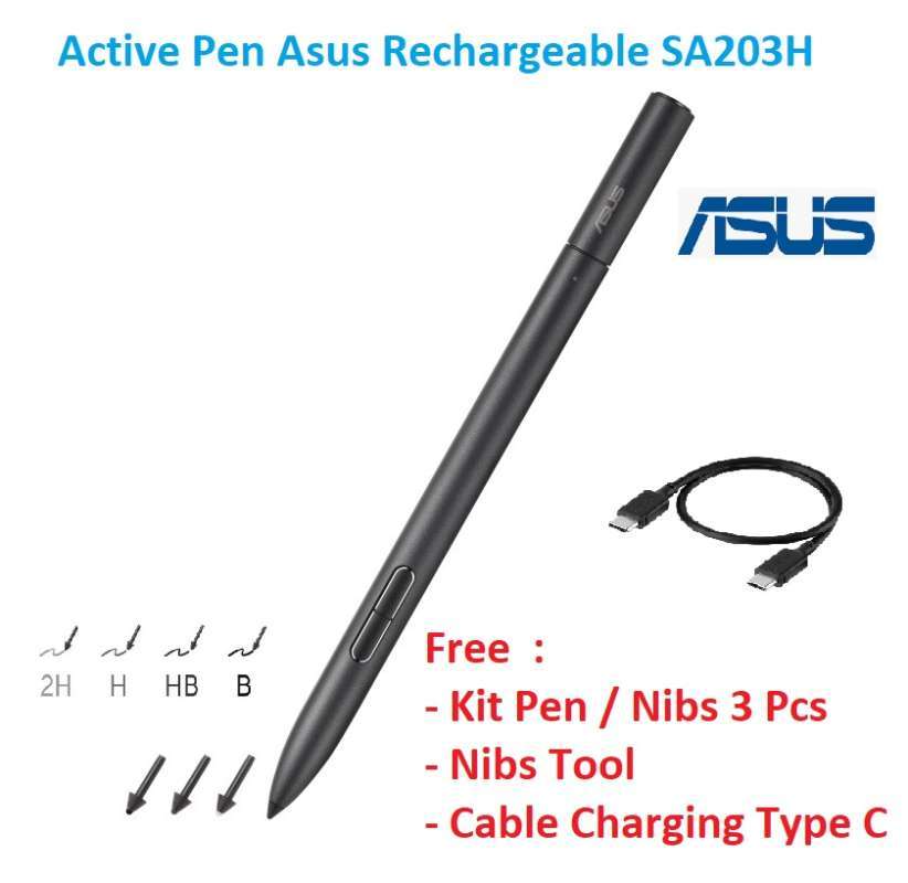 Jual Active Stylus Pen Asus Rechargeable Sa203h Mpp 2.0 Free Nibs ...