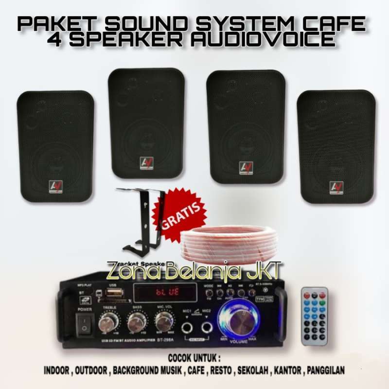 Promo Paket Sound System Cafe Resto Klinik 4 Speaker Audiovoice (S-2 ...